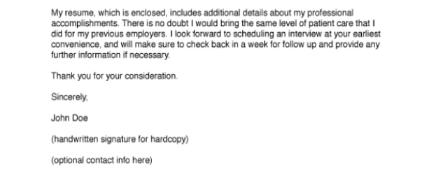 conclusion of a cover letter